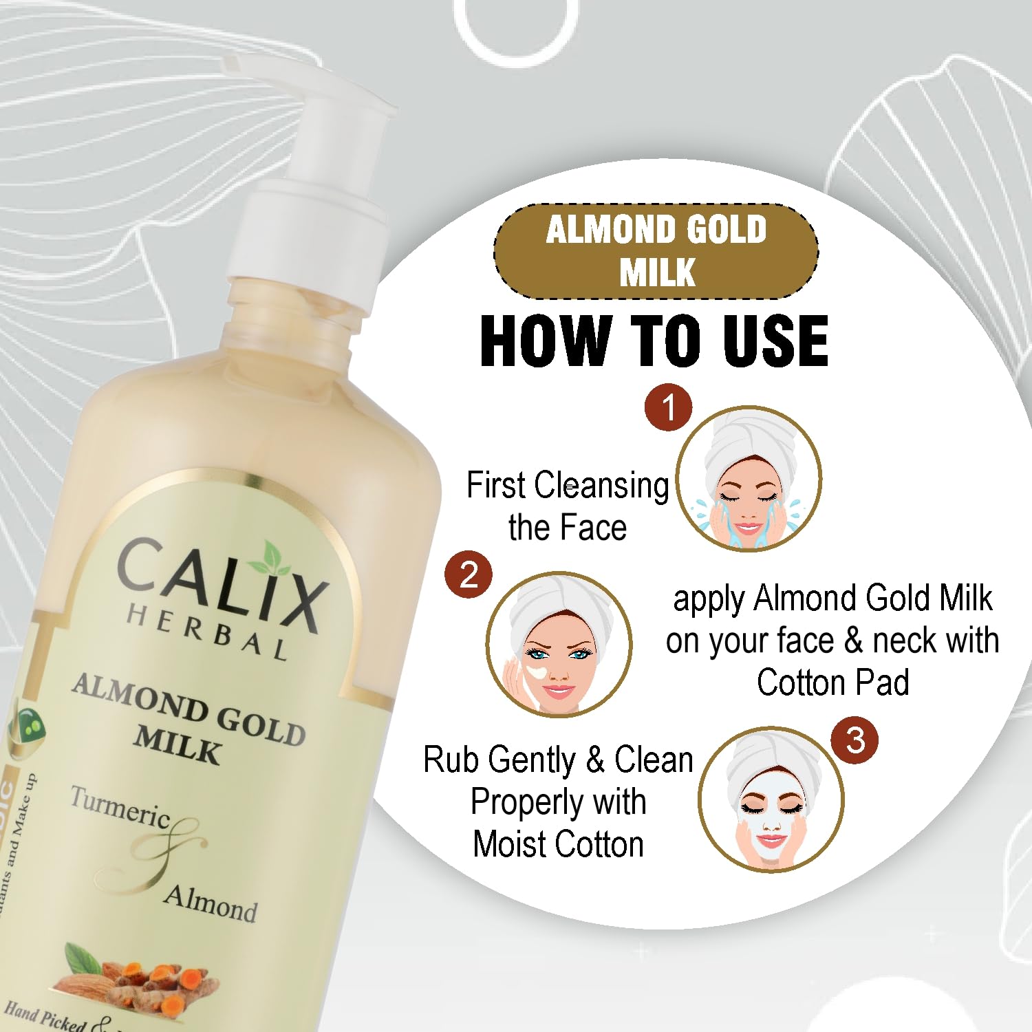 Almond Gold Milk Face Cleansing Lotion -500ML | Calix Herbal